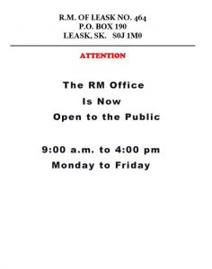 RM Office Hours – RM Leask 464
