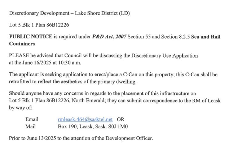 June 5, 2025 – RM Leask 464